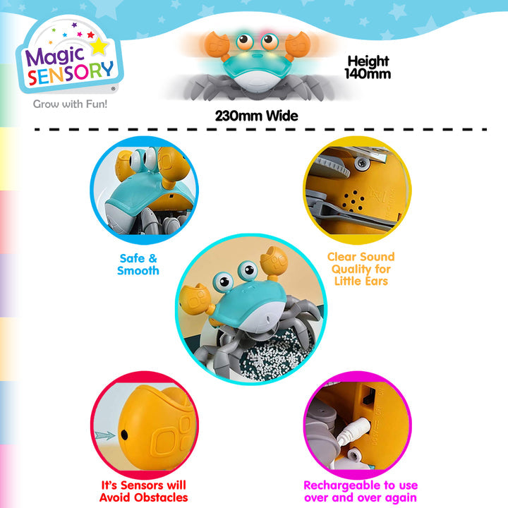 Interactive Crawling Crab (Blue) – Magic Sensory